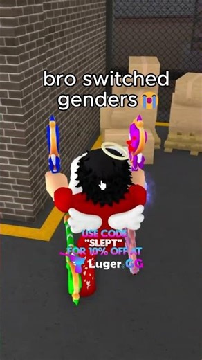 Bro switched genders💀... #roblox #mm2 #murdermystery2