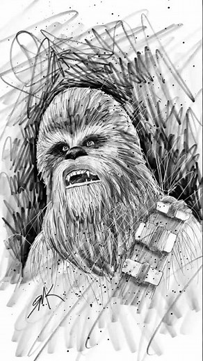 How to draw Chewbacca #art #drawing #introspective #starwars #bobofett #mandalorian #ipad