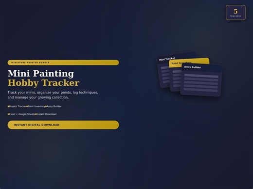 Miniature Painting Hobby Tracker Bundle, Army Builder, Paint Inventory (digital Download) - Etsy