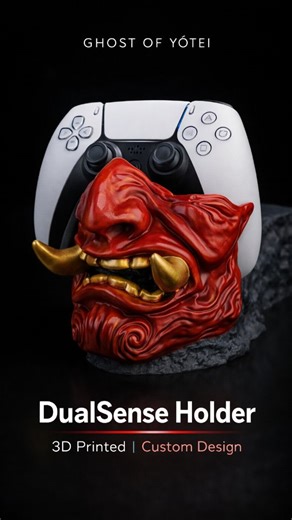 everyday printing on Instagram: "Ghost of Yōtei – DualSense Holder 🎮🔥 Kişiye özel 3D baskı ile üretilmiş, ilhamını Japon mitolojisinden alan güçlü bir tasarım. DualSense kontrolcün için hem estetik hem sağlam bir stand. 🖨️ 3D Printed – Özel Tasarım 🎮 DualSense uyumlu 🧩 Koleksiyonluk & dekoratif 📩 Sipariş ve detaylar için DM 🔗 Daha fazlası için biodaki linke göz at"