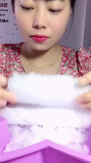 Dry Crunchy White Refrozen Shaved Ice Bars ASMR