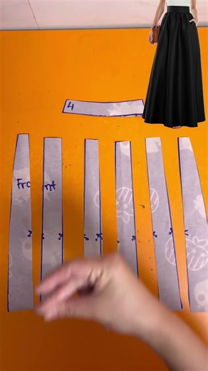 Long Gathered Skirt Pattern Making Tutorial #sewing #diy #skirt