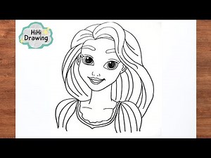 How to Draw Rapunzel From Tangled | Easy Drawing Step by Step