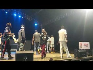 Pallaso fights with Alien Skin live on stage at Empele festival in Buloba