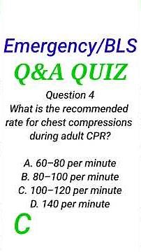 Basic Life Support (BLS) Quiz: Test Your Skills.Critical Nursing Q&A_Fast Decisions, Right Actions.