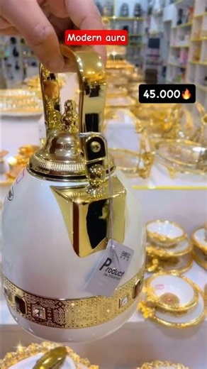 Luxury Arabic Coffee Pot Set ☕ | Elegant Black & Gold Thermo Flask | #kitchen #dinnerware #sale