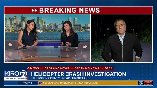 VIDEO: Thurston County deputies pause rescue efforts for crashed helicopter after fire starts