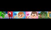 Mix of 4 videos from youtube : Numberblocks 100 Episodes The Movie Part 1