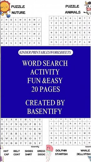 Printable Word Search for Kids | Fun & Easy Activity Sheet#kidsprintables #earlylearning #teachers