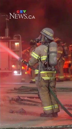 Firefighters battle building blaze in freezing temperatures