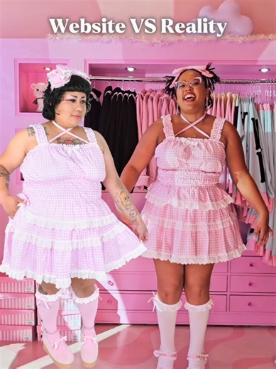 Website Versus Reality! We do our best to accurately portray our fashion in various sizes on our website 🥰💖💕 Model in video is @magicalblackgirlalia 😍 #myviolet #fashion #sizeinclusive #fairykei