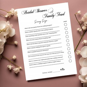 Bridal Feud Game With Answer Key, Minimalist Printable Bachelorette Game, Hens Party Game, Digital Download, Instant Download - Etsy