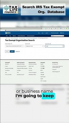 Search IRS Tax Exempt Organization Database for Non-Profits Short