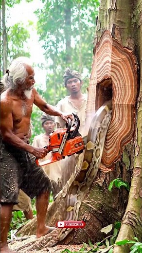 Remote Mountain Logging: This Tree Was a Beast! #lumberjack#treecutting#woodworking#chainsaw