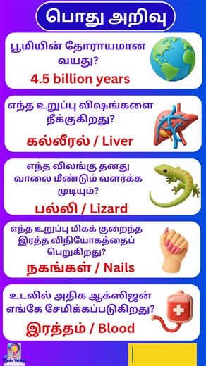 Tamil GK Update | Quick பொது அறிவு Questions | Fast GK Quiz #shorts #tamilgk #tnpsc #gkquiz #gktamil