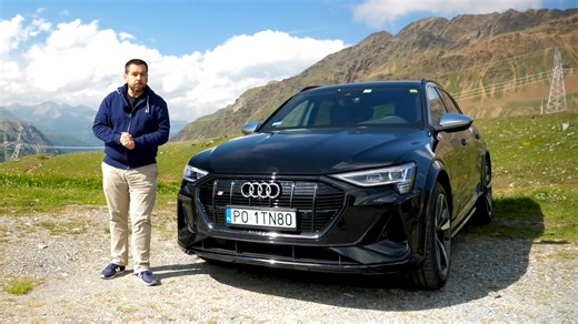 How does the Audi e-tron S perform on mountain roads?