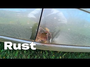 Car door rusted hole repair & paint at home DIY