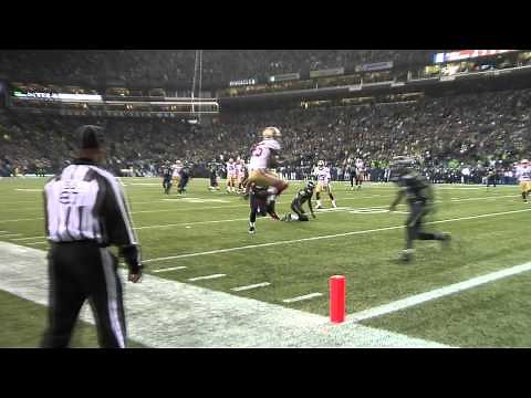 Kam Chancellor Crushes Vernon Davis (Rare Angle HD and slo-mo) 12-23-2012 Seattle