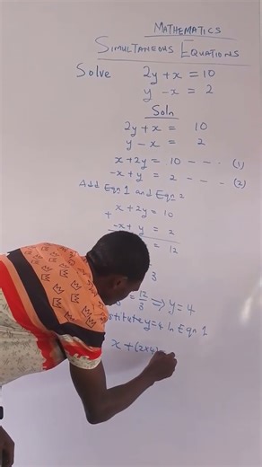 Pair Up & Solve 🔢: Simultaneous Equations Challenge! #learning #education #educational #shorts