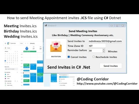Send Meeting Invitation on calendar using C# dotnet | Appointment Invites in C# dotnet | Invites.ics