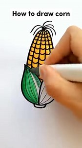 How to draw corn 🌽🌽🌽 #artwork #drawingideas #fbreelsvideo #fbreels | Monica Aguilar