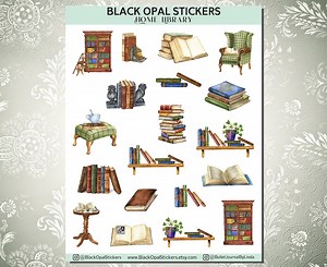 Home Library Stickers for Journals, Planners, Scrapbooking, Craft, Cards, Kids - Etsy Australia