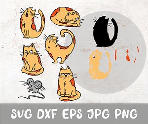 Kitty Svg, Cat Clipart Bundle, Cartoon Svg, Cricut Svg, Clipart, Layered Svg, Files for Cricut, Cut Files, Silhouette, Family Print, Png - Etsy Australia
