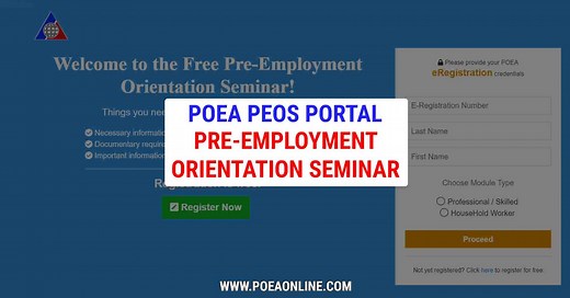 How to Register Pre-Employment Orientation Seminar, Get PEOS Certificate Online