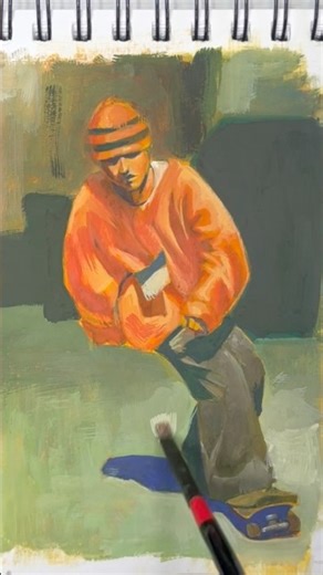 Gouache Sketch Study | Color Mixing #gouachepainting #gouacheportrait #portraitstudy #sketchbookart