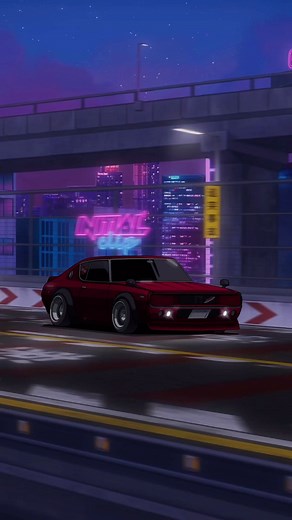 14K views · 52 reactions | Dope GTR animation work special made for owner @awa.0506 Thanks for the Collaboration  [ Wangan Retro Night 湾岸ミッドナイト ] - Vertical Version with Front View #kpgc10 #hakosuka #skylinegtr #datsun #nismo #gtr #skyline #nissan #jdm #jdmgram #carlifestyle #stance #static #drift #slammed #bagged #lowered #phonk #wangan #wanganmidnight #nightdrive #initialD #initialclip | Initial Clip | Facebook