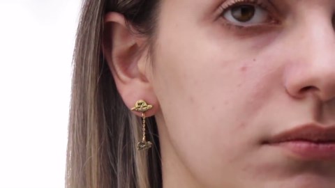 Cow Abduction UFO Dangle Earrings, Sterling Silver Sci-fi Jewelry - Etsy