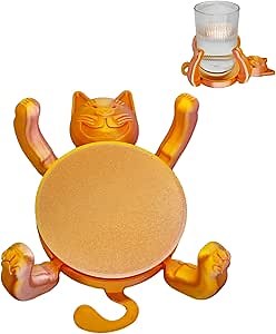 Funny Cat Coasters Cup Cuddler, 3D Creative Coasters for Drinks, Bars, Party, Birthday Gifts for Cat Lovers, Home Decor Housewarming and White Elephant Gifts Ideas