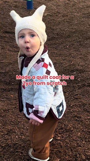 Handmade Nine Patch Quilt Coat for a Toddler