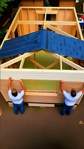 How to Build a Wooden Tiny House #shorts