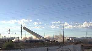 ICYMI: Did you see a cloud of dust or smoke yesterday morning? Well it might have been APS imploding an old water tower & stacks! | FOX 10 Phoenix