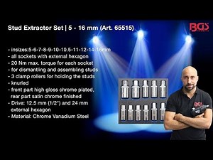 Tutorial: Stud Extractor Set | 5 - 16 mm | 11 pcs. (BGS 65515)
