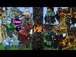 10 VS 10 Strong Bosses #5 / Minecraft Mob Battle