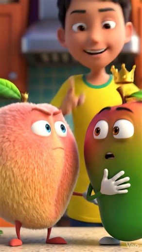 Peach vs Mango Ego Clash 😤🍑#FruitFight #AICartoon #3DAnimation #FunnyVideo #ViralReels #TrendingNow