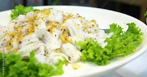 buffet salad Restaurant guests select food from a buffet.