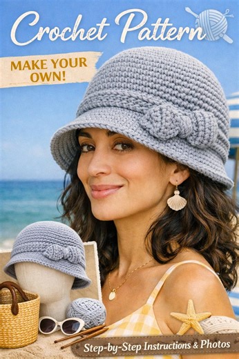 Crochet Bucket Hat Pattern PDF, Handmade Straw Hat for Beginners, Summer Sun Hat Crochet Tutorial, Beach Accessory Pattern, Digital Download - Etsy