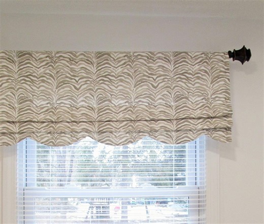 Bisque Faux Roman Shade/ Unique Scalloped Window Valance/ Original Design by Sod® #283 - Etsy