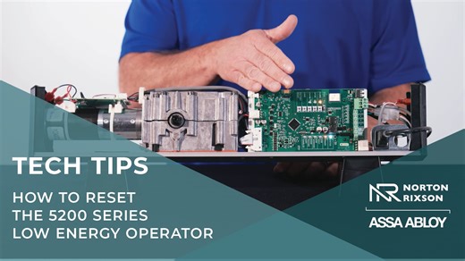 How to reset the 5200 Series low energy operator