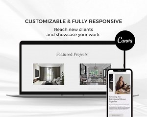 Interior Design Website Template | Interior Designer Portfolio | Interior Designer Canva Website | Architect, Interior Decorator - Etsy