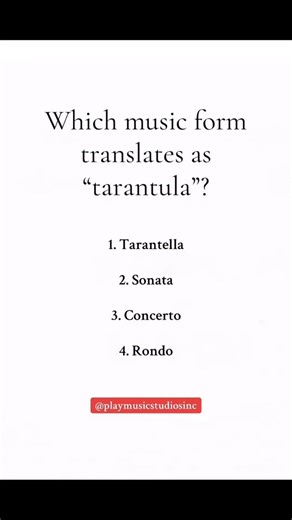 Ana Maria Fusu-Kommidi on Instagram: "Tarantella is a music form and dance originating from Southern Italy, characterized by a fast, lively tempo and often in 6/8 time. The name Tarantella derives directly from the Italian word ‘tarantula’ (tarantola) and is rooted in the belief that the music and frantic dance served as a cure for tarantism, a form of hysteria thought to result from a tarantula bite. #classicalmusicians #anamariafusukommiditeaches #classicalpiano #classicalmusic #musicmajor #pi
