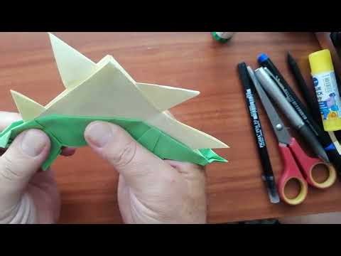 Origami Stegosaurus 🦖 | Two-Piece Paper Dinosaur Tutorial