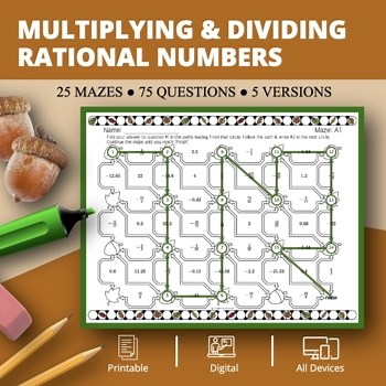 Fall: Multiplying & Dividing Rational Numbers Maze Activity