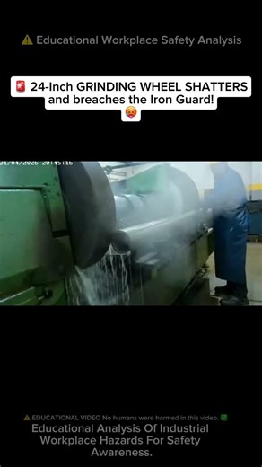 ⚠️ Massive 24-Inch Grinding Wheel ROTATIONAL BURST 🤯