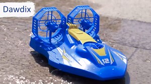 Dawdix Remote Control Boats with Dual Motors for Pools and Lakes,2.4 GHz Fast Speed RC Hovercraft with 2 Rechargeable Batteries,Low Battery Reminder,Watercraft Toy for Kids…