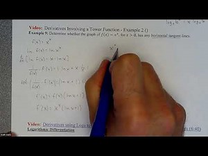 Calc 1 - Derivatives Involving a Tower Function - Example 2