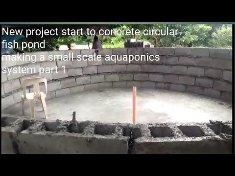 New project start to concrete circular fish pond making a small scale aquaponics system part 1